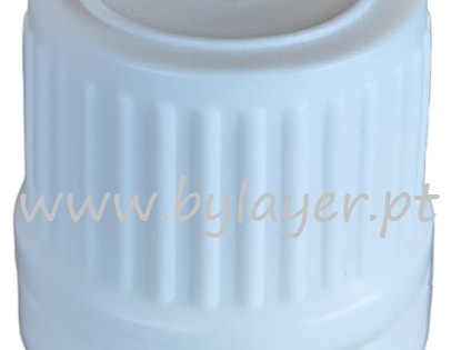 Tampa de rosca inviolável PP18 branco com liner raiado | By Layer Packing