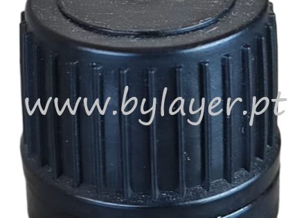 Tampa de rosca inviolável PP18 preto com liner raiado | By Layer Packing